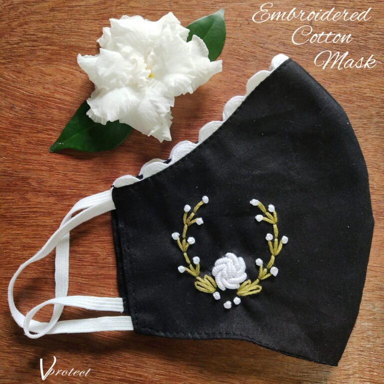 Black Embroidered Mask – Venusdressmakers